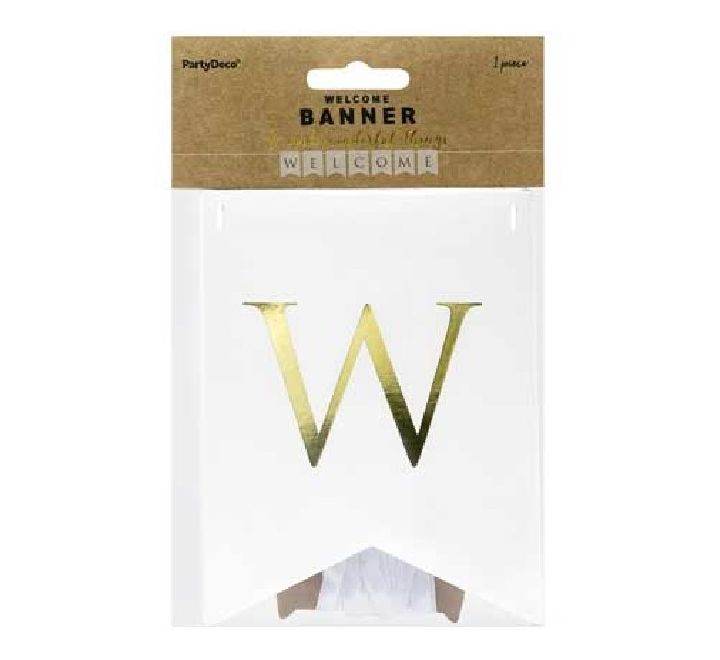 Welcome Home White Banner – Eternity Party Express