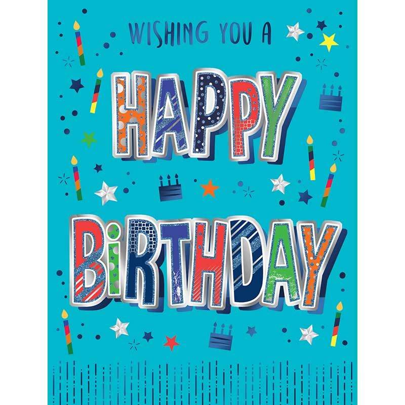 Blue Happy Birthday Greeting Card – Eternity Party Express