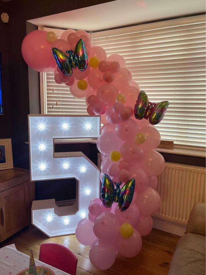Light up 4 ft wooden numbers to hire – Eternity Party Express